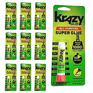 Krazy Glue Original Crazy Super Glue All Purpose Instant Repair, 10 Count