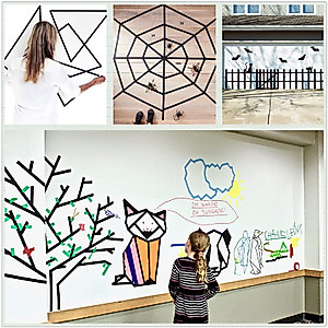 KIWIHUB Painter's Tape, 1"(25mm) x 60 yd (120 Yards Total), 2 Rolls - Black Painting & Masking Tape - Multi Surface Use - 14 Day Clean Release Trim Edge Finishing Tape