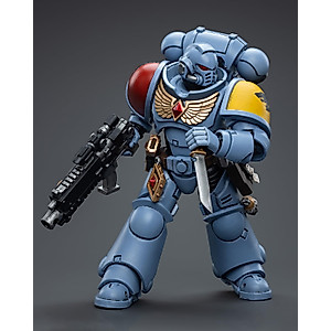 Pipigirl JoyToy 40K Space Marine Genuine License 1/18 Soldier, 4inch Models Space Marines Action Figures Kits (Space Wolves Intercessors)
