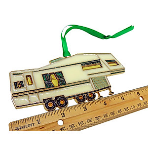 Camper Christmas Tree Ornament Holiday Decoration Fifth Wheel Camping Decor, 6 inch