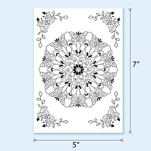 8 count | Mandala Coloring Postcards | Art Therapy | 8 unique Designs | Flower Mandala Art | Adult Coloring | Thank you cards | Birthday cards | Creativity and Relaxation