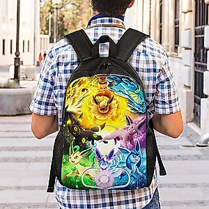 Qvlippga Cartoon Poke Backpack for Boys Girls Durable Bookbag Large Capacity School Backpacks