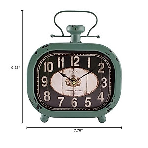 La Crosse 404-3425 Distressed Teal Metal Clock