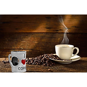 Choruslove I Love Savoury Coffee Cup Charms, 925 Sterling Silver Red Enamel Heart Coffe Mug Beads, Compatible with Pandora Charm Bracelet Gift for Friends/Wife