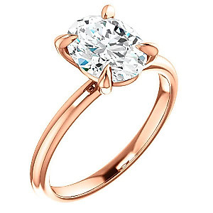 10K/14K/18K Solid Rose Gold Handmade Engagement Ring 2.5 CT Oval Cut Moissanite Diamond Solitaire Wedding/Bridal Ring Set for Womens/Her Proposes Ring