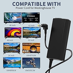 90W 19V Power Cord for Westinghouse TV, Westinghouse 24 32 40 42 46 inch UW40TA2W UW40T8LW LED TV UW32SC1W UW32S3PW UW40TC1W LD-2480 LD-4680 LD-4695 LD-3255VX LD-4255VX EW39T6MZ Power Supply Adapter