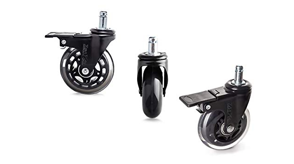 Zeaxar 3" Locking Caster Wheels for Office Chairs | Quiet & Heavy Duty