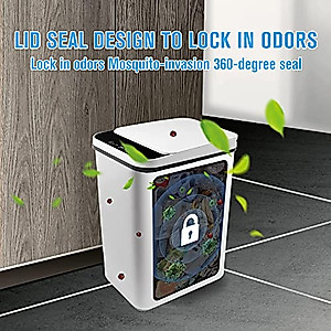 BIGEBAN Touchless Bathroom Trash Can with Lid, 2.5 Gallon Slim Smart Garbage Can, Automatic Motion Sensor Trash Can for Bathroom, Kitchen, Office, Bedroom, Living Room, Toilet (White)