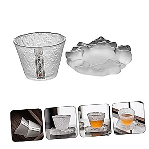 BESTonZON 2 sets Hammered Shot Drinking Cup Decorative Housewarming Gifts Glasses Wine Japanese Gift Sake Enjoying Cups Shaped Tumbler Novelty Glass of Crystal Korean Coffee for Tea Soju