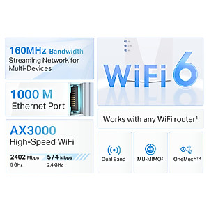 TP-Link AX3000 WiFi 6 Range Extender Internet Booster(RE700X), Dual Band, AP Mode w/Gigabit Port, OFDMA, Beamforming, APP Setup, OneMesh Compatible (Renewed)