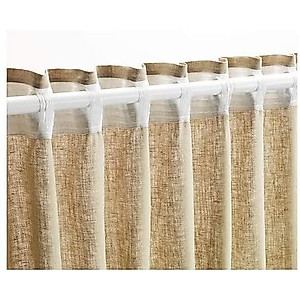 Curtain Tape with Hooks. Perfect for Ceiling Track System or rods with Curtain Rings (100" Tape, 20 Hooks)