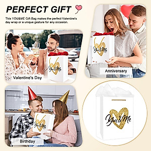 SICOHOME Valentines Day Gift Bag with Clear Window and Handles 11.5" Clear Anniversary Bags with Wrapping Tissue Valentines Gift Bags for Her Him Girlfriend Boyfriend Wife Women Wedding