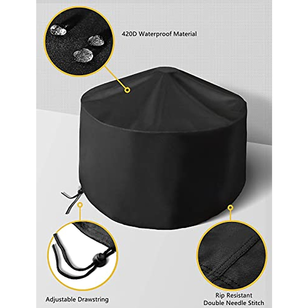 Patio Furniture Set Cover 95" L x 64" W x 39" H and Round Fire Pit Cover 30"x12", Heavy Duty Outdoor Full Coverage Patio Cover, Waterproof, Windproof, Dustproof and Anti UV, Suitable for All Seasons