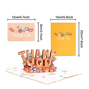 Sharonlily Thank You Pop Up Card, 3D Popup Thank You Gift Cards, Teacher Appreciation Card Thanks Giving Card for Parents, Friends, Colleague, Doctor