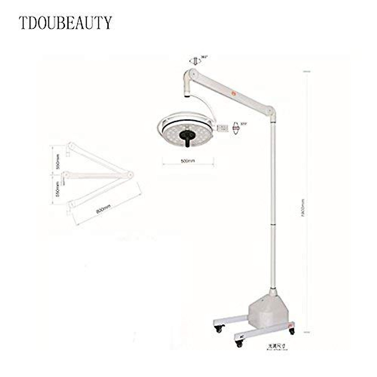 TDOUBEAUTY 108W Mobile AC LED Dental Exam Light Shadowless Lamp KD-2036L-3