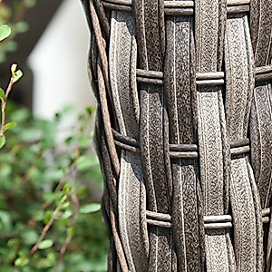 HAPLIFE Patio Wicker Swivel Rocker Chairs Rattan Outdoor Furniture Rocking Chair, Gray