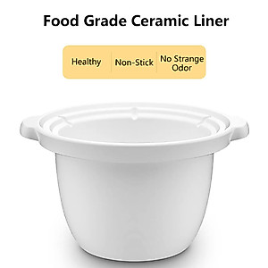 TIANJI Electric Stew Pot for Baby, Ceramic Slow Cooker for Congee & Soup with Growth Stage, 1.3L, Pink