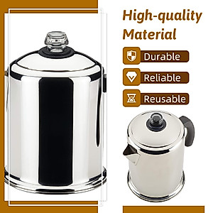 Omoojee Coffee Percolators Knob Top and Washer Ring, 2 Sets Camping Coffee Pot Top Replacement Parts, Compatible with Farberware Coffee Maker