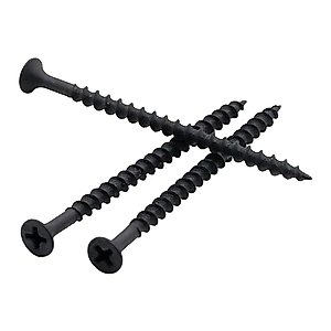 TOUHIA 100pcs M4 Drywall Screws #8 x 2-3/4" Coarse Thread Phillips Bugle Head Wood Screws, Self Tapping, Carbon Steel, Black Oxide Finish