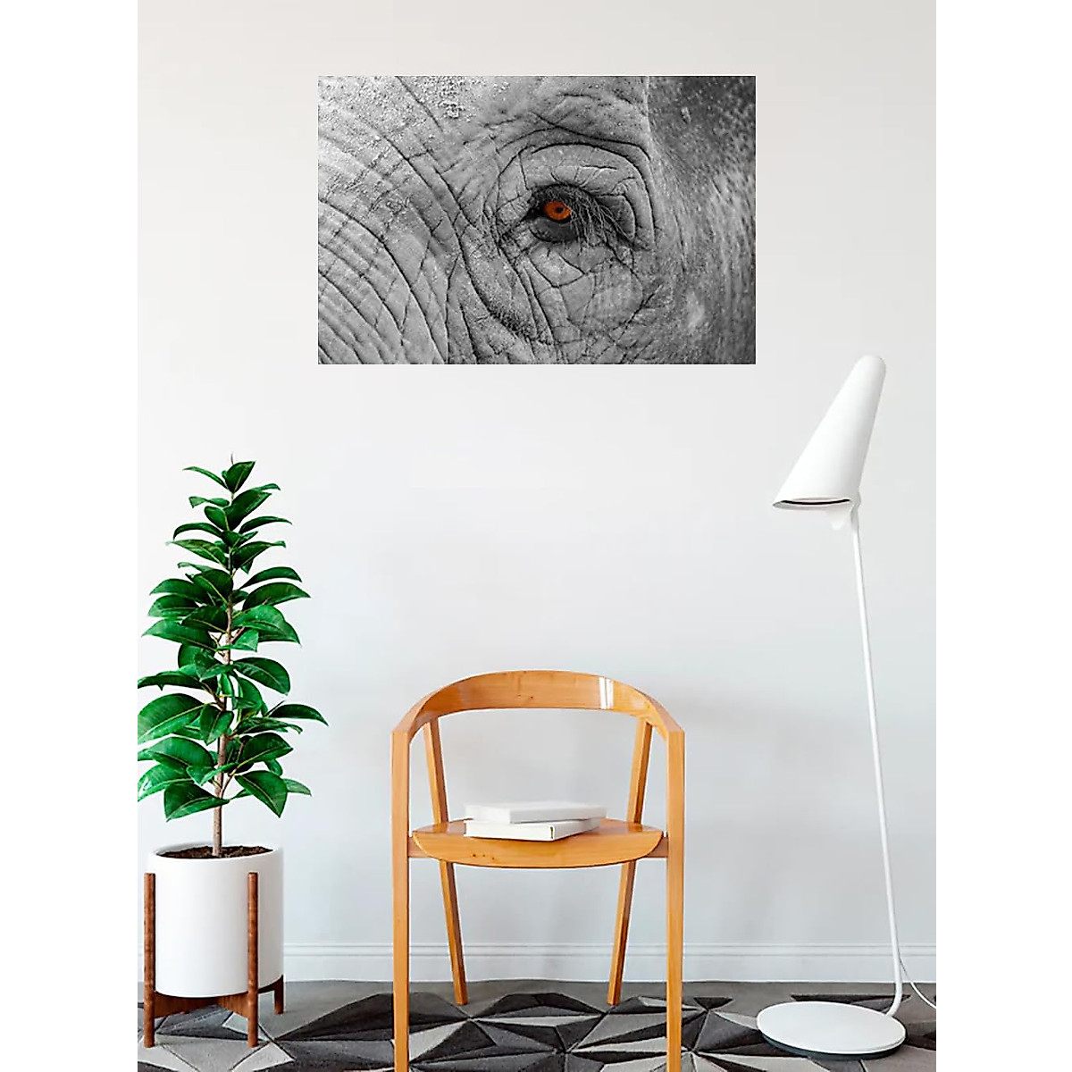 buyartforless Elephant Eye 36x24 Photographic Reproduction Canvas, Gray