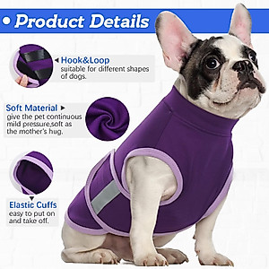 MIGOHI Dog Anxiety Relief Coat,Comfort Anxiety Vest for Dogs,Adjustable Dog Anxiety Calming Wrap for Fireworks,Thunderstorm,Travel, Separation, Dog Anxiety Jacket for Dogs for Large Dogs L Purple