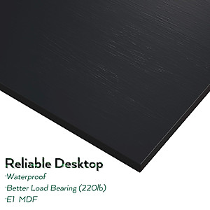 OTK Computer Desk 55" with Movable Monitor Shelf Riser, Sturdy Home Office Desk, Writing Desk, Gaming Desk with Headphone Hook, Computer Work Station, Work Table, Black