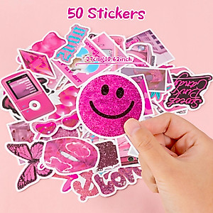 KELENO 110 Pink Party Favors Princess Birthday Supplies Straw Bubble Silicone Bracelet Keychain Tattoo Sticker Girl Kid Toy Gift Goodie Bag Stuffer Filler Makeup Party Decorations