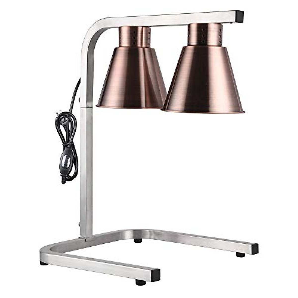 WeChef Commercial Portable Dual Bulb Food Heat Lamp Countertop Free-Standing Food Warmer Buffet Bar Restaurant