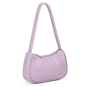 UTO Mini Purses for Women Ultra Soft Leather Vegan Lightweight Clutch Handbag Shoulder Bag Dark Purple