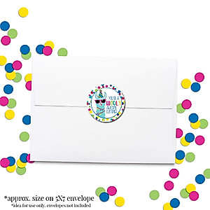 Funny Wooly Awesome Customer Llama Thank You Customer Appreciation Sticker Labels for Small Businesses, 60 1.5" Circle Stickers by AmandaCreation, for Envelopes, Postcards, Direct Mail, More!