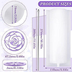 12 Pcs Soap Kaleidoscope Pull Through Mold Big Silicone Tube Column Mold Soap Embed Molds Soap Making Supplies with 10 Flower Templates Swirl Tool 11.8'' Stick for DIY Soap Candle Cake Making Supplies