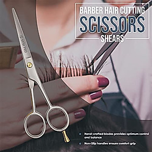 MTM PRO Hair Cutting and Hairdressing Scissors 6 Inchs, Premium Stainless Steel shears with smooth Razor & Sharp Edge Blades, for Salons, Professional Barbers, Men & Women, Kids, Adults, & Pets