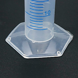 Antrader Measuring Cylinder, 3-Pack Transparent Graduated Test Tube Plastic Lab Cylinder Flask with 2-Sided Marking, 50ml
