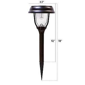 SOLARBASICS SB-145 DC Pathway Solar Landscape Accent Light, Dual Warm/Bright White Bulb, LED, Oil Rubbed Bronze, 4-Pack