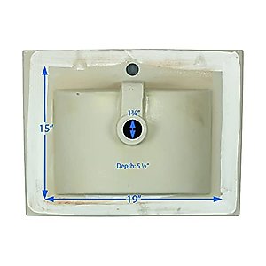 Renovators Supply Manufacturing Luke 24" Drop-in Self-Rimming Rectangular Bathroom Sink in White with Overflow