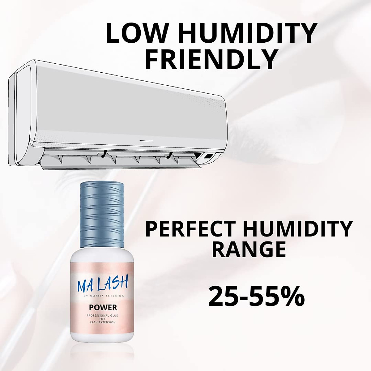 MA LASH Power Eyelash Extension Adhesive Glue - 0.17fl.oz / 5ml - Ultra-Fast 1-Second Drying Time - 8 Weeks Retention - Professional-Grade, Black