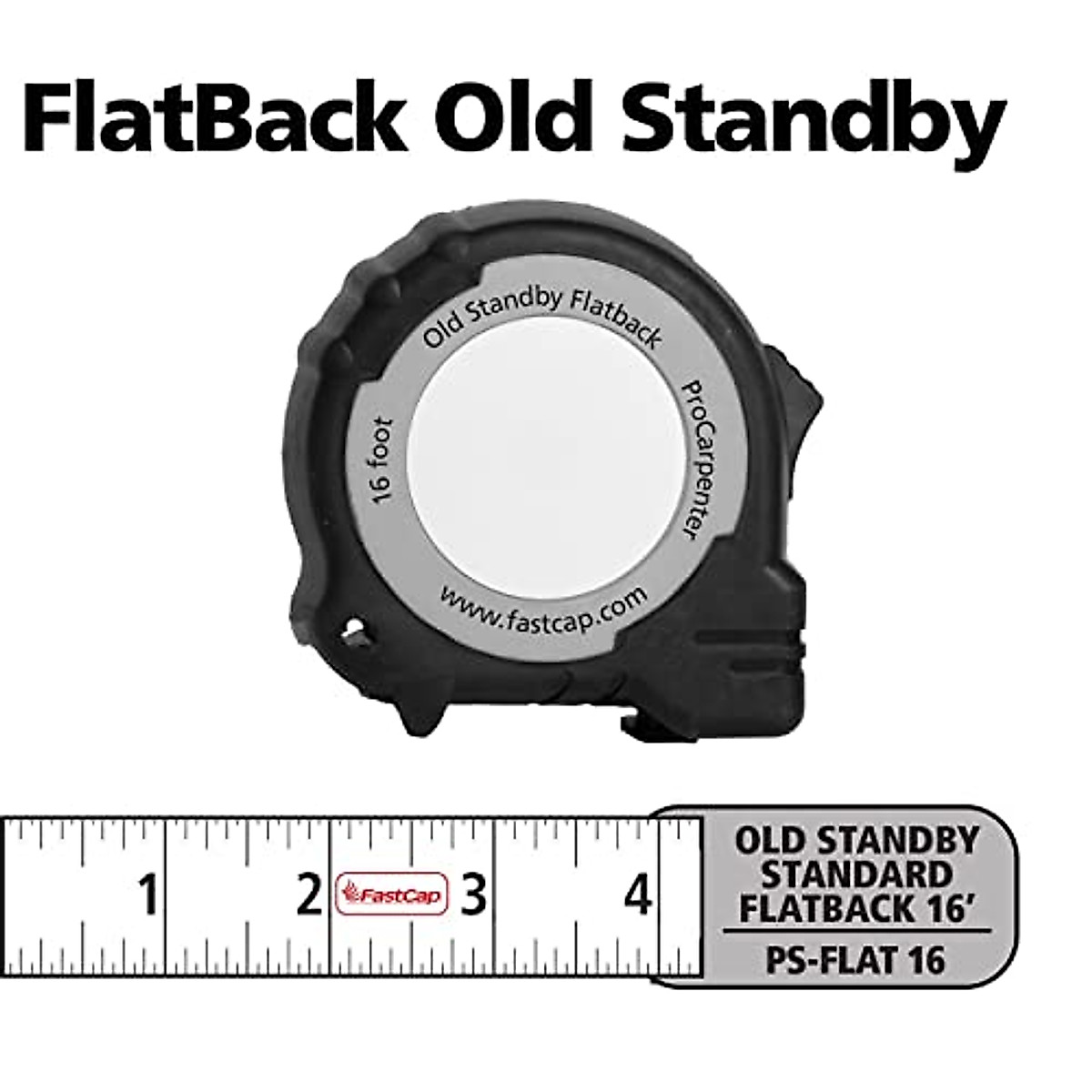 FastCap Old Standby Metal and Plastic 16-Foot Flat-Back Standard Tape Measure