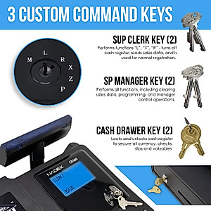 Nadex CR360 Cash Register, 4700 Lookups 50 Dept 50 Clerks, Quick Load Thermal Printer, Compact Size, Cash and Coin Drawer, Black