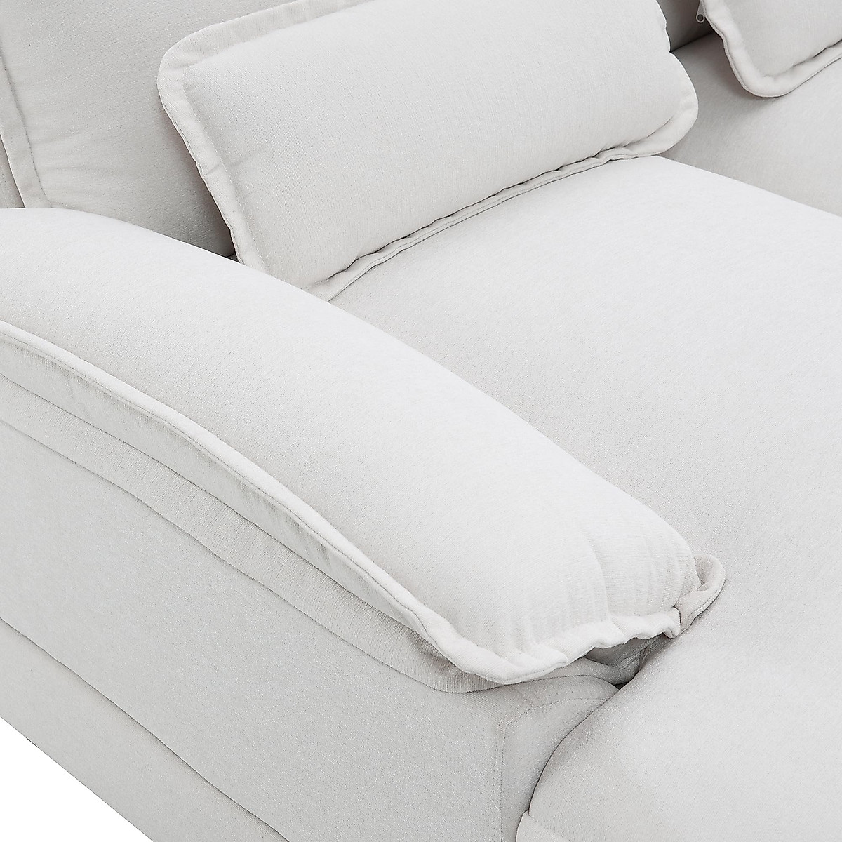 U Shaped Sectional Couches for Living Room, 110" Sectional Sofa with Waist Pillows, Symmetrical Sleeper Sofa Couch with Double Chaise Lounge, Modular Sofa for Living Room Furniture Sets, White