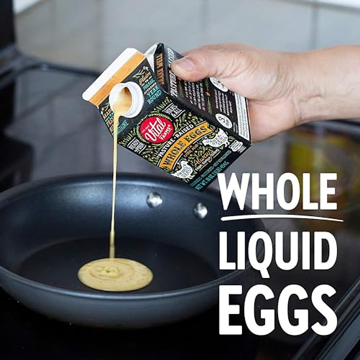 Vital Farms Pasture-Raised, Liquid Whole Eggs, Ready to Pour, 16 oz Carton, Pasteurized