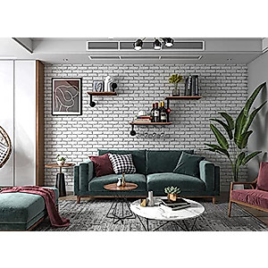 VEMEST 3 Tier Industrial Pipe Shelving Wall Mounted, Rustic Metal Storage Floating Shelves for Bedroom, Living Room, Bathroom, Farmhouse Kitchen Bar Shelving and Wall Shelf Unit Bookshelf.