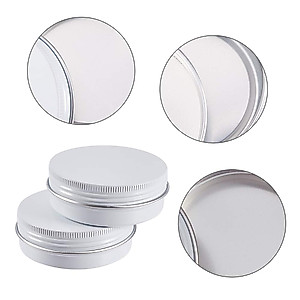 BENECREAT 14 Pack 2 OZ Tin Cans Screw Top Round Aluminum Cans Screw Lid Containers - Great for Store Spices, Candies, Tea or Gift Giving (White)