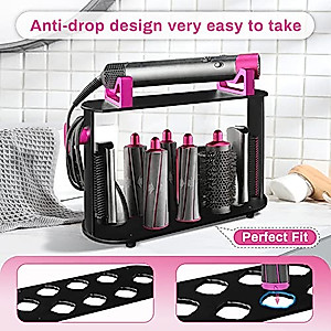 Storage Holder for Dyson Airwrap Styler, 8-Holes Countertop Bracket Organizer Stand Storage for Hair Curling Iron Wand Barrels Brushes Diffuser Nozzles for Bathroom|Bedroom|Hair Salon-Aluminum Alloy