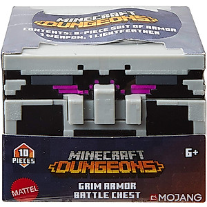 Mattel Minecraft Dungeons Battle Chest with Accessories, Action and Adventure Toy Based on Video Game, for Storytelling Play and Display, Gift for Kids Age 6 and Older