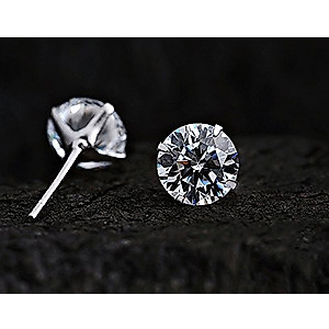 Infinite U 925 Sterling Silver Double Ball Earrings Jacket Front Back 2 in 1 Stud Earrings (A)