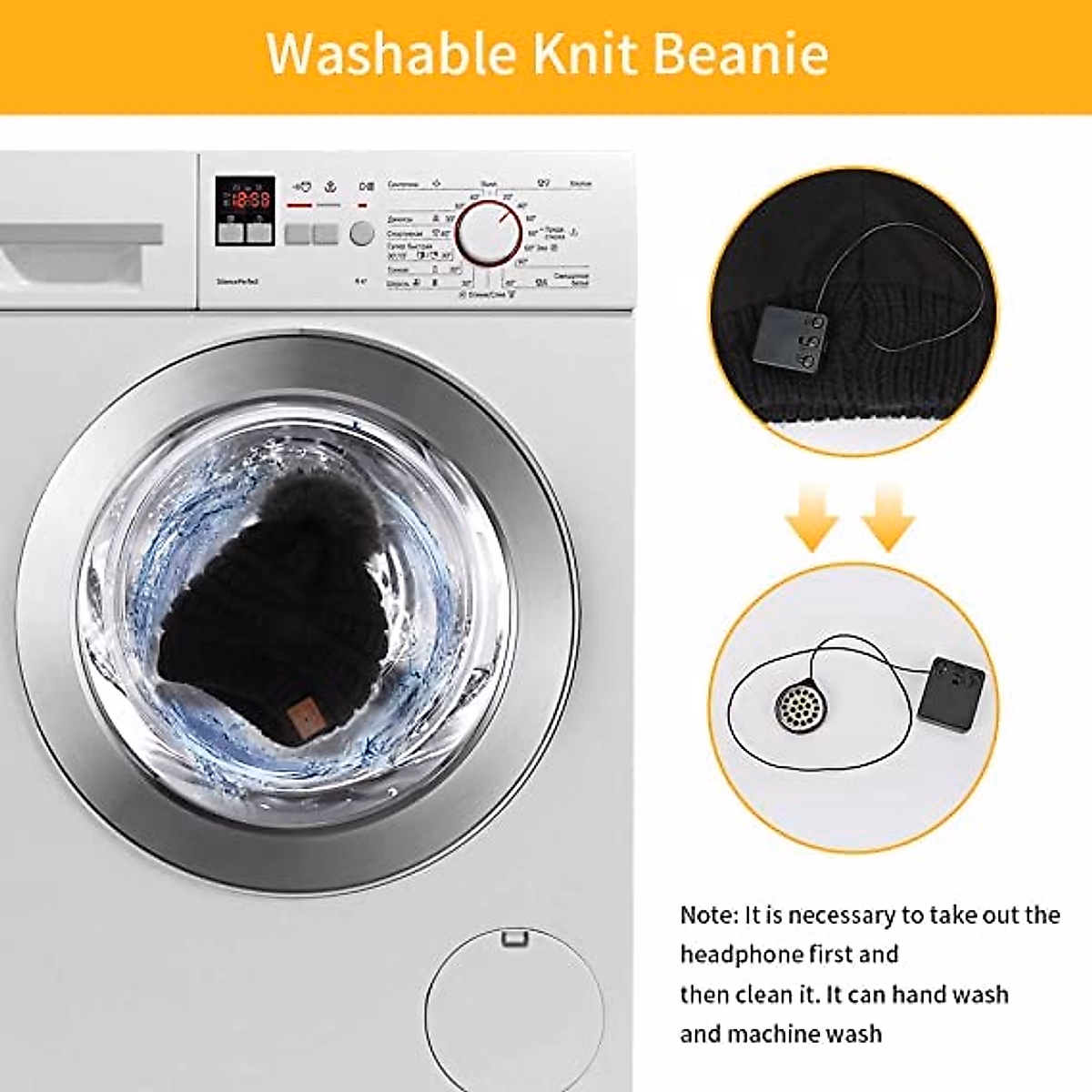 ChenFec Bluetooth V5.0 Beanie Hat for Women & Men, 5Hrs Music, Washable, Unisex, Winter Outdoor Sports Essentials, Black