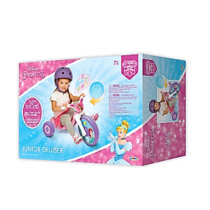Disney Interactive Studios Disney Princess Ride-On 10" Fly Wheels Junior Cruiser Tricycle with Sounds - Toddler Bike Trike, Ages 18-36M, for Kids 33”-35” Tall - 35 lbs. Weight Limit