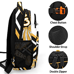 Anneunique Custom Cheerleaders Backpack Custom Name Large Capacity Shoulder Bags for Sports Party Cheer Pom Gold Yellow Black White