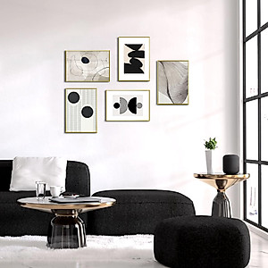 Homso A3 Picture Poster Frame, Display Pictures A4 with Mat or 11.7x16.5 Without Mat, Thin Border Metal with Plexiglass for Horizontal and Vertical, Gold