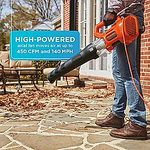 BLACK+DECKER Leaf Blower, Axial, 9-Amp (BEBL750)
